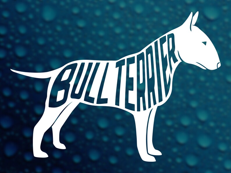 Bull Terrier Decal · Cute Art Sticker for Car Window, Laptop, Tumbler ...