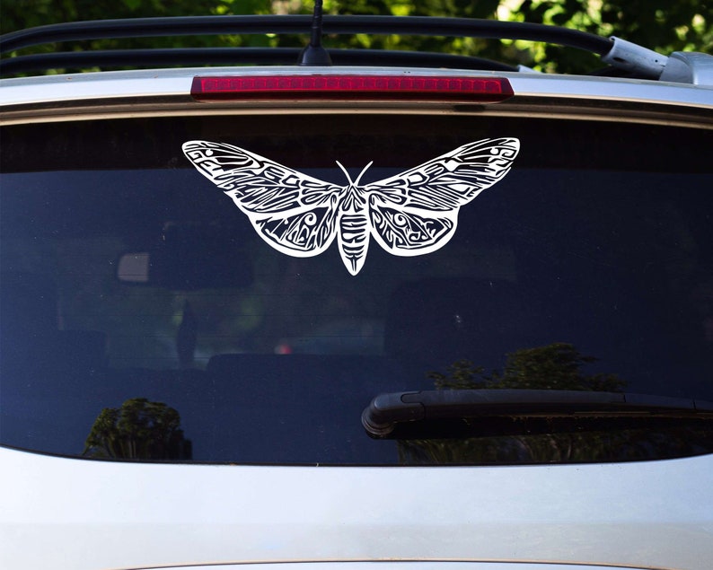 Moth Decal · Beautiful Winged Vinyl Art Sticker for Car Window, Laptop ...