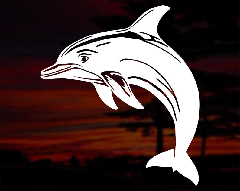 Bottlenose Dolphin Decal · Ocean Theme Art Sticker for Laptop, Car ...