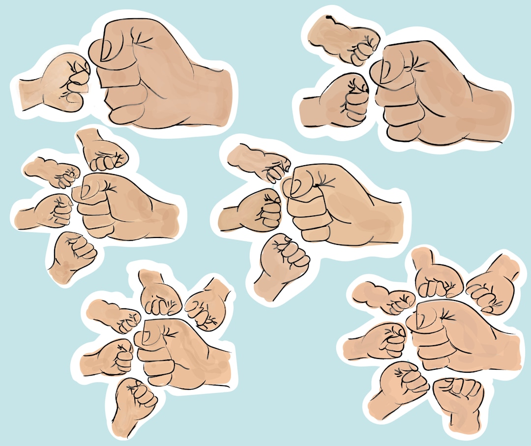 Printable Father's Day Fist Bump Set PNG Stickers - Father's Day Gift ...