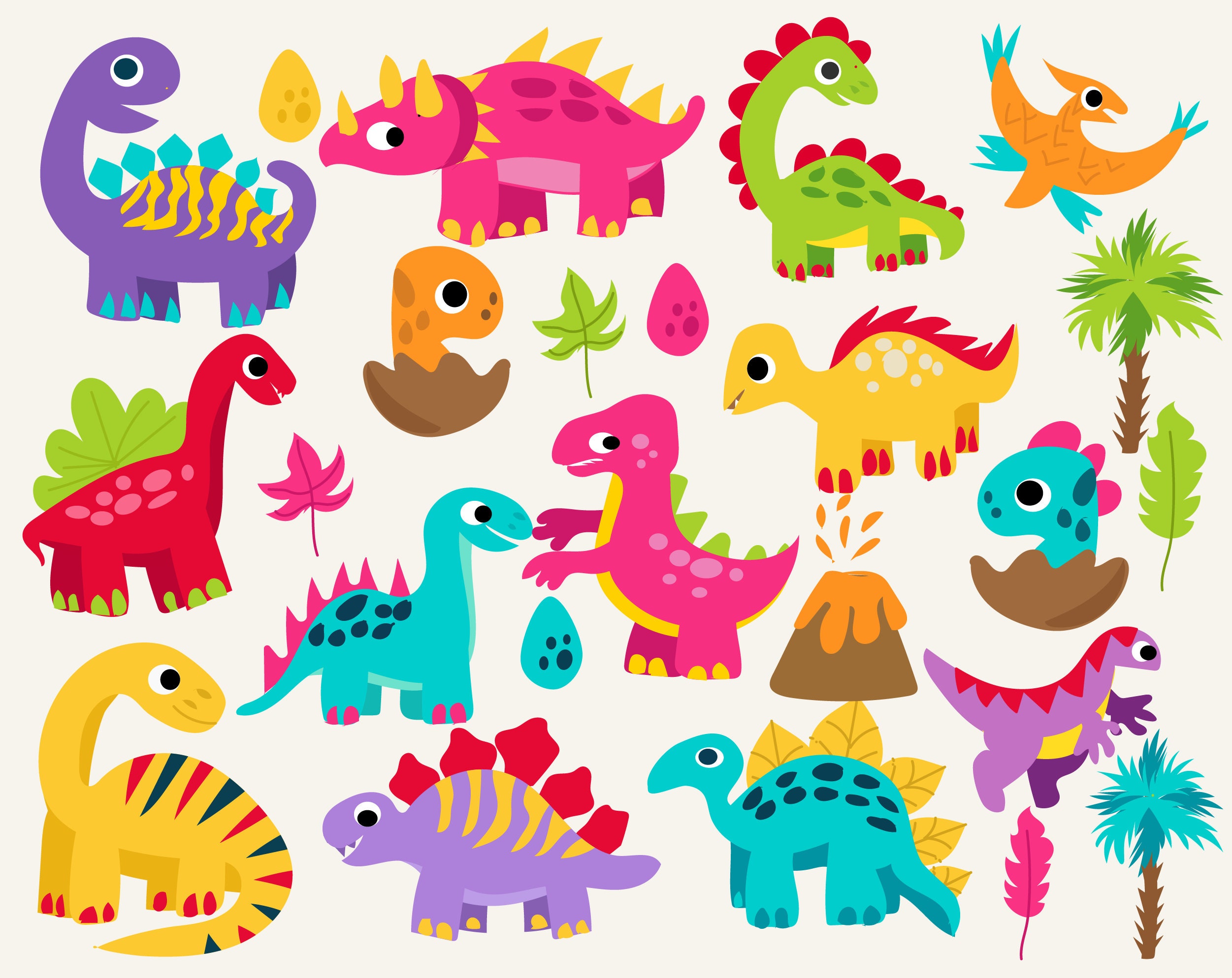 Dinosaur Clipart, Cute Dinosaur Clip Art, Scrapbook Printable ...