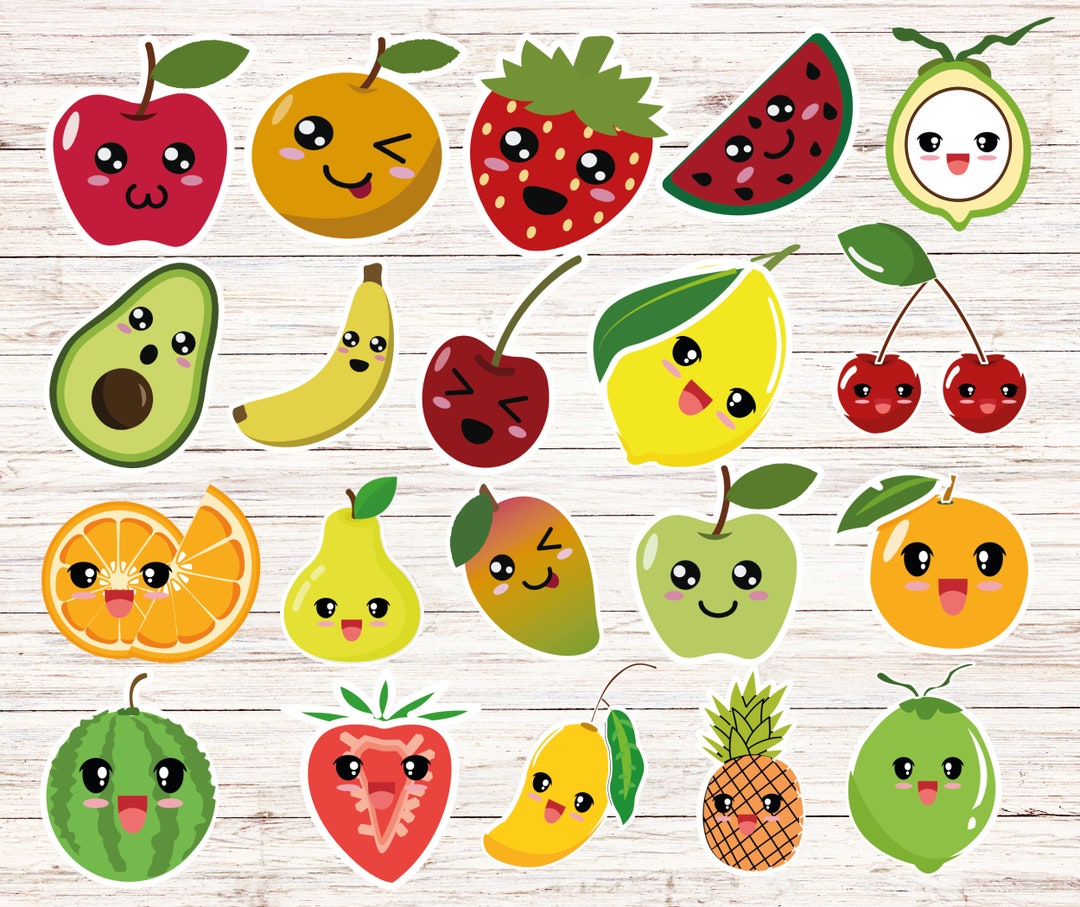 Fruits Sticker,summer Fruits Stickers,fruits Clipart,fruitsvgbundle ...