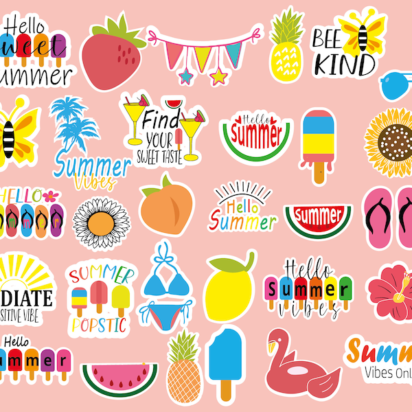 Summer Stickers - Etsy