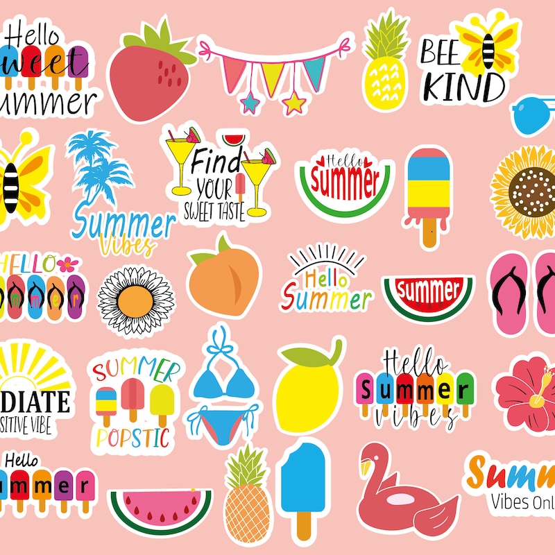 Summer Stickers - Etsy