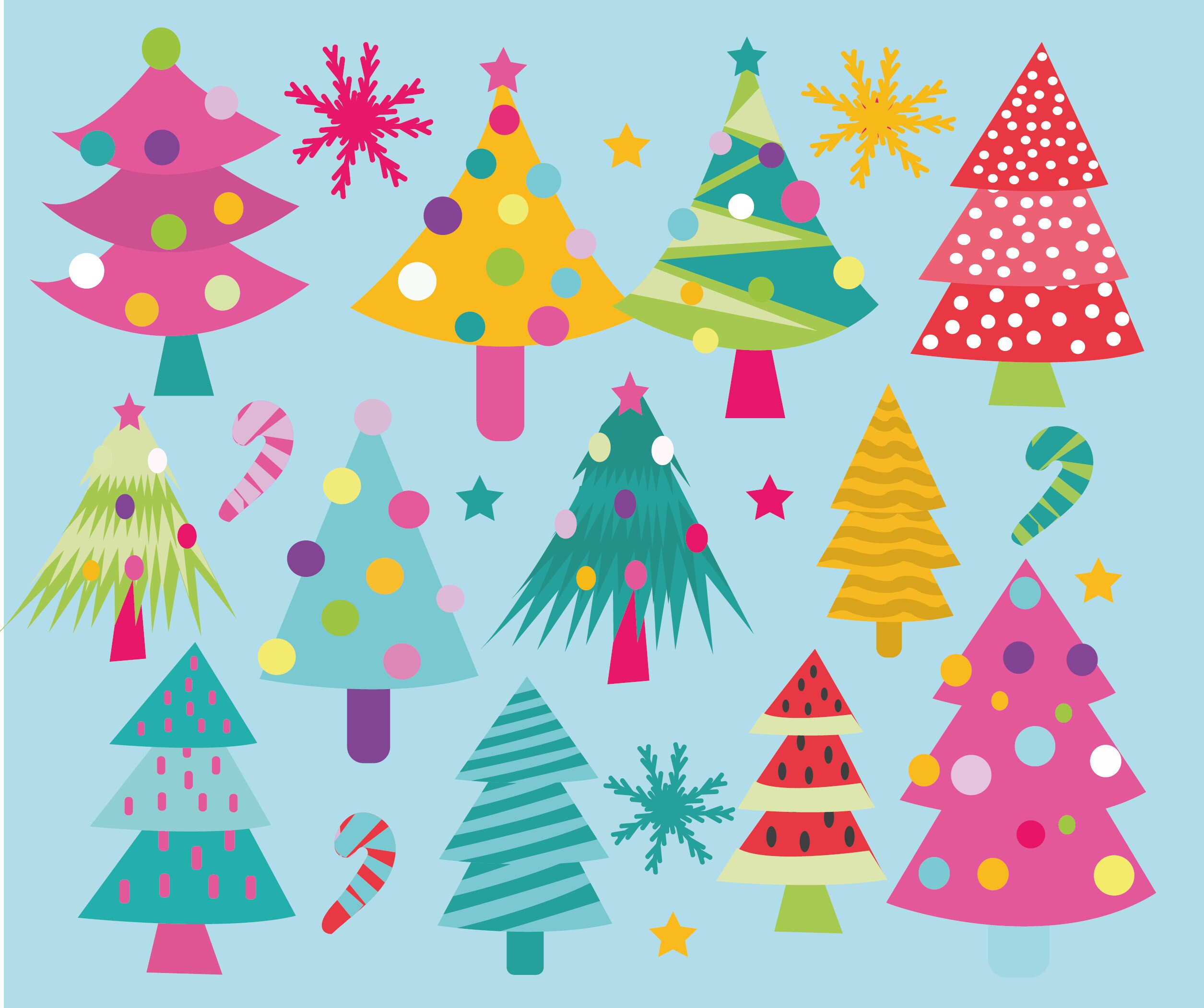 Christmas Trees Clipart Commercial Use, Vector Graphics,digital Clip ...