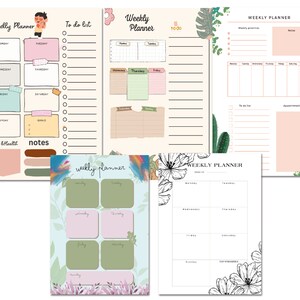 Weekly Planner Bundle Digital Download Svg |weekly Planner Template Png ...