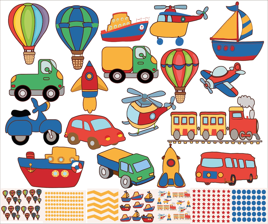 Transportation Clipart & Patterns,transport Clipart Set-clipart Set ...