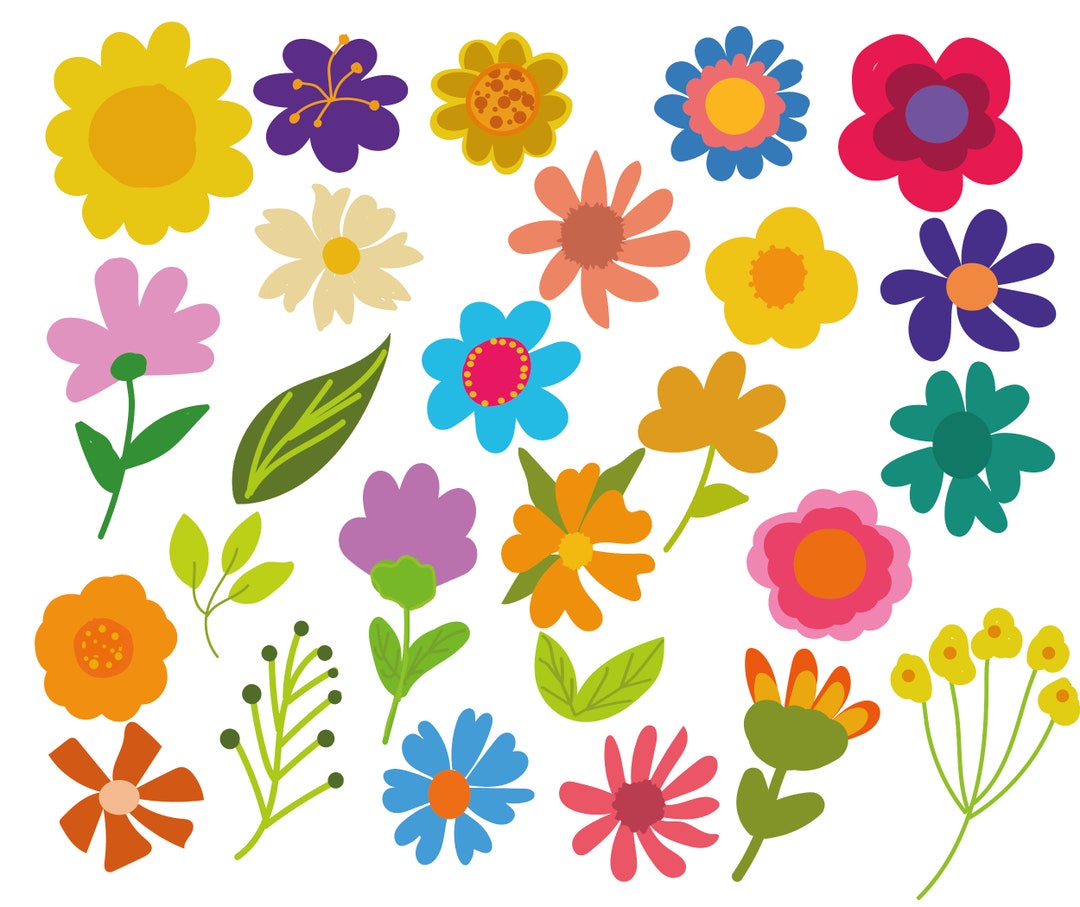 Flowers Clipart Set, Colorful Floral, Sublimation,flowers PNG, Flowers ...