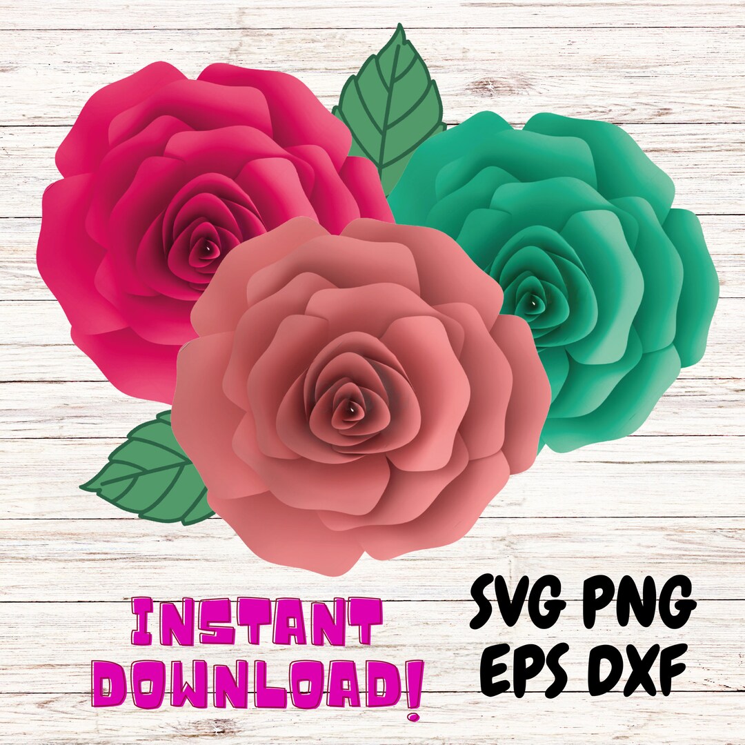Paper Flower Rose SVG Template | Paper Rose Template | Diy Paper ...