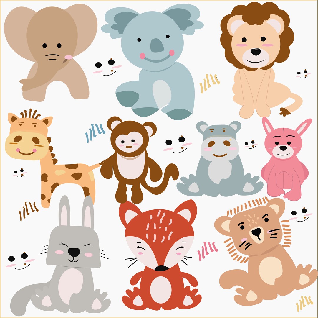 Animal Clipart Bundle | Baby Elephant, Rabbit Clipart, Giraffe and More ...