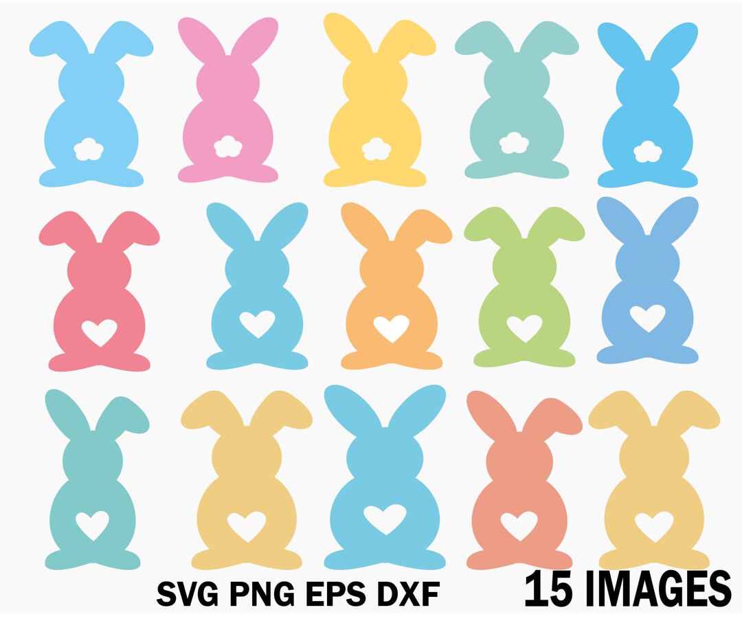 Easter Bunny Shape SVG, Rabbit DXF, 15 Image Bundle Bunny Shape Svg ...