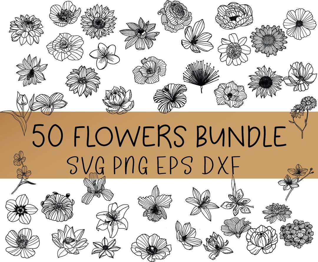 Floral SVG Bundle-wedding Svg-flower Svg Leaves Svg Floral SVG Bundle ...