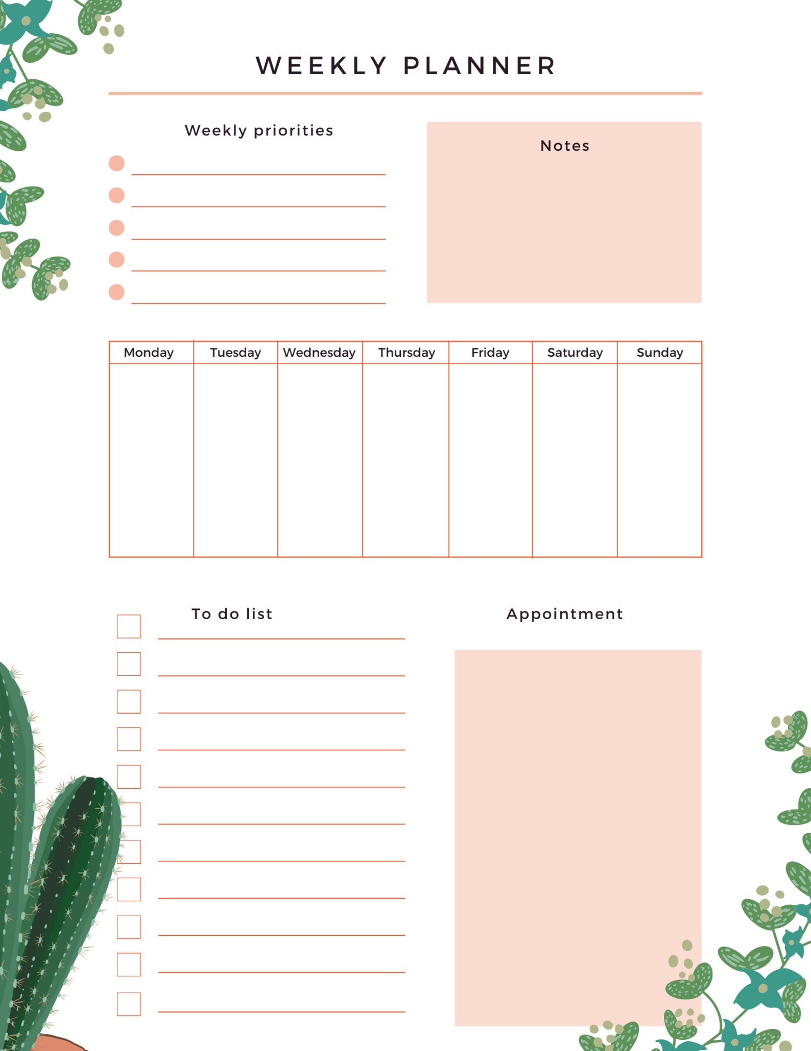 Weekly Planner Bundle Digital Download Svg |weekly Planner Template Png ...