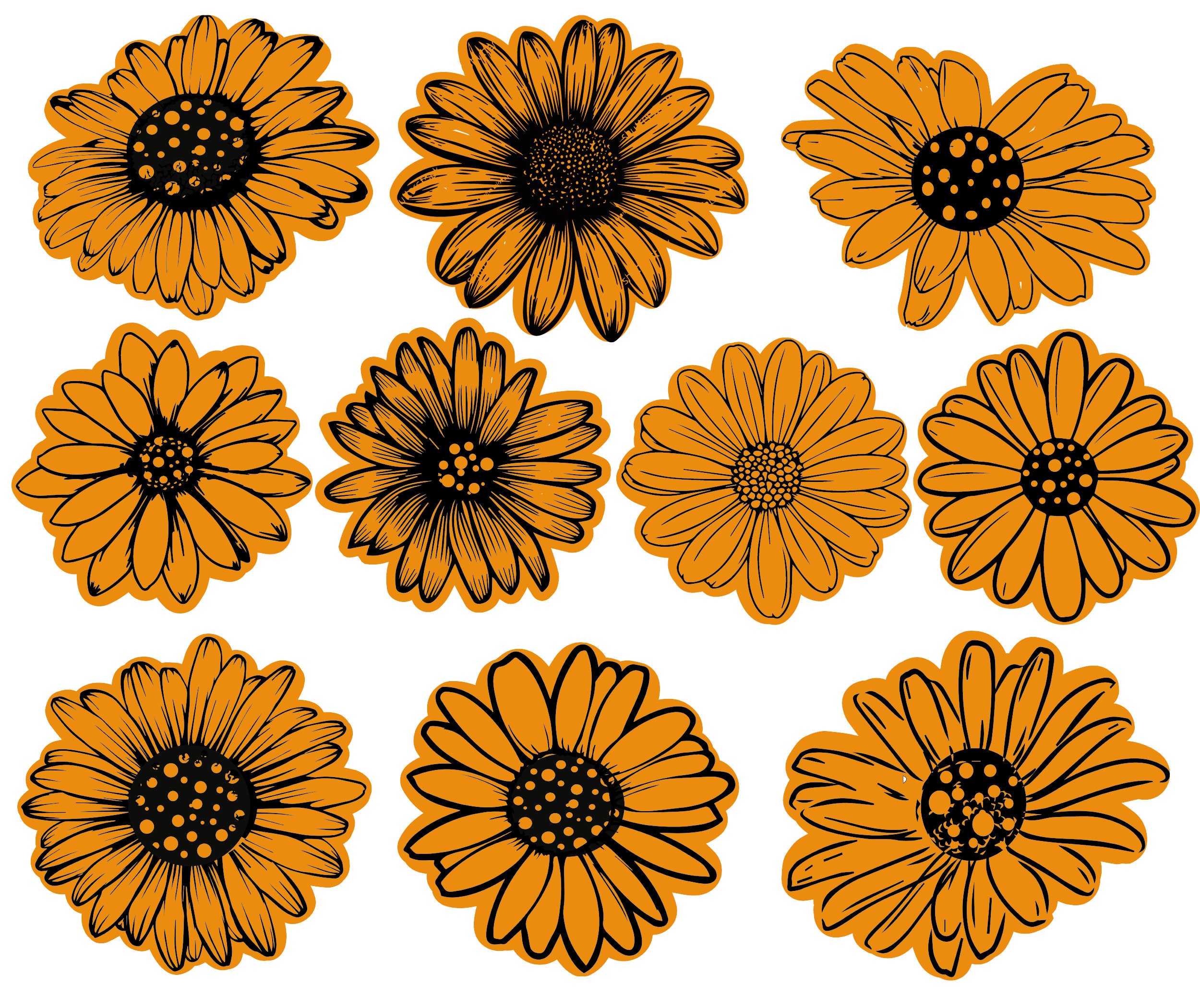 Daisy Svg Bundle, Daisy Stickers,flower Svg Files for Cricut, Sunflower ...