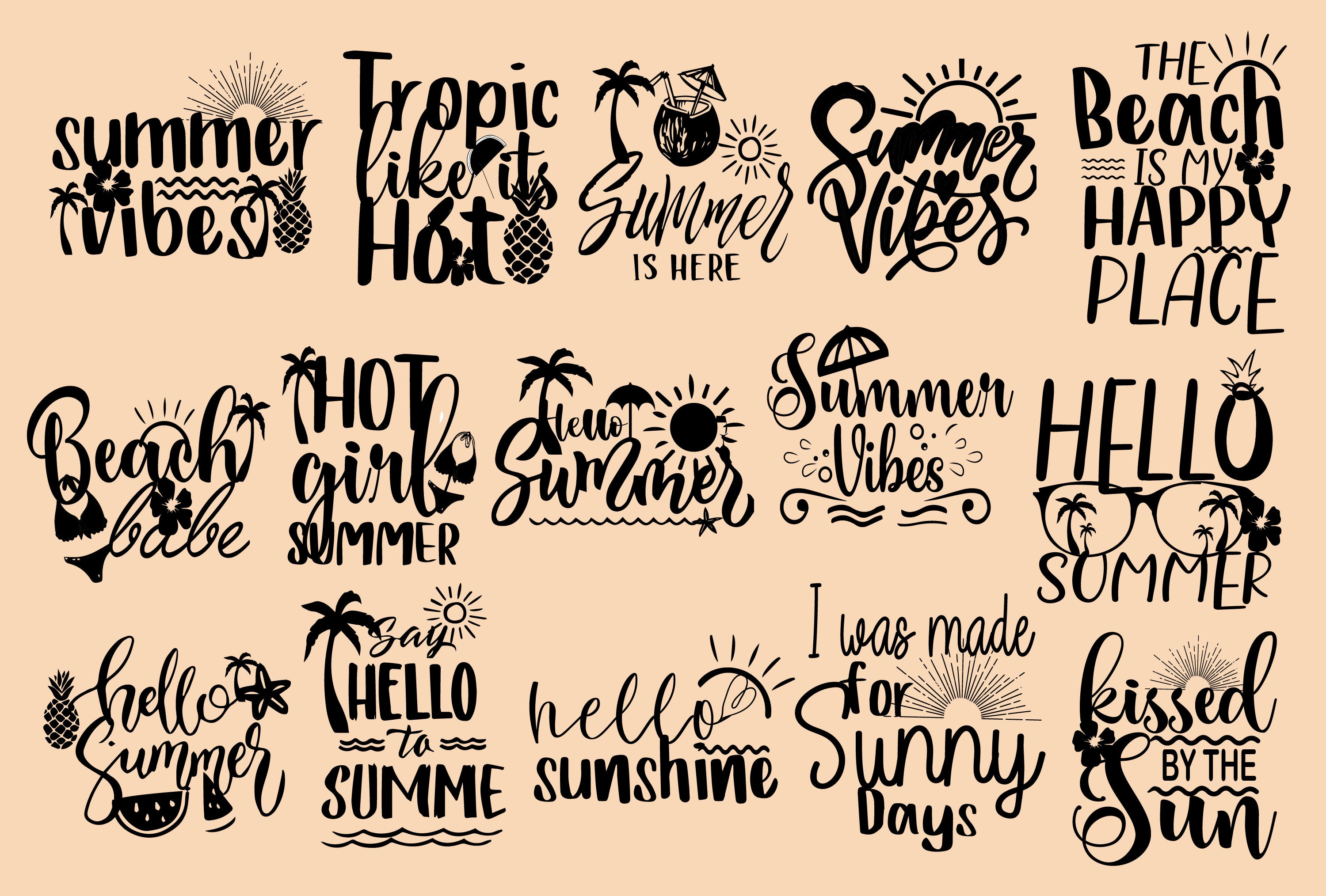 Summer Bundle SVG, Summer Svg, Beach Svg, Summertime Svg, Funny Beach ...