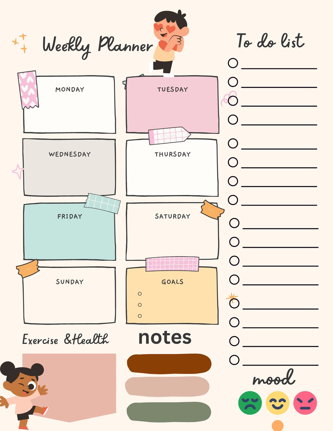 Weekly Planner Bundle Digital Download Svg |weekly Planner Template Png ...