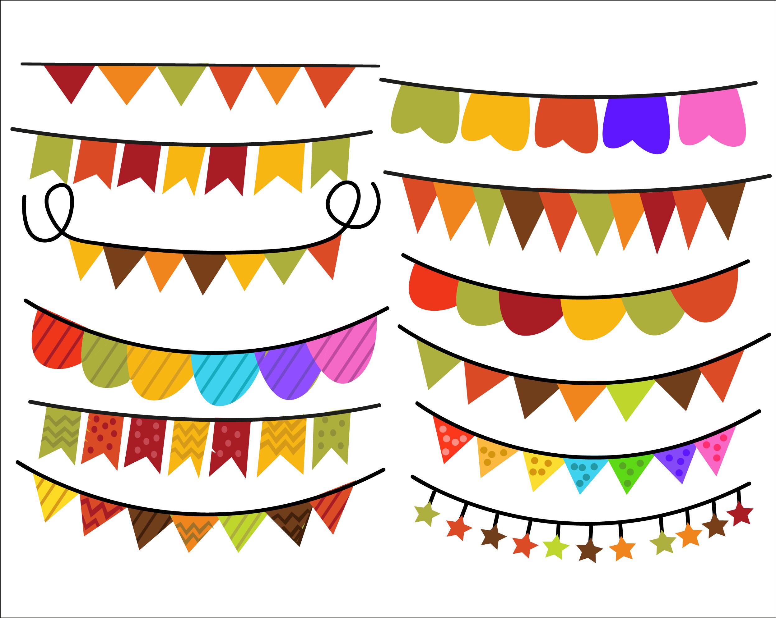 Fall Bunting Banner Clip Art