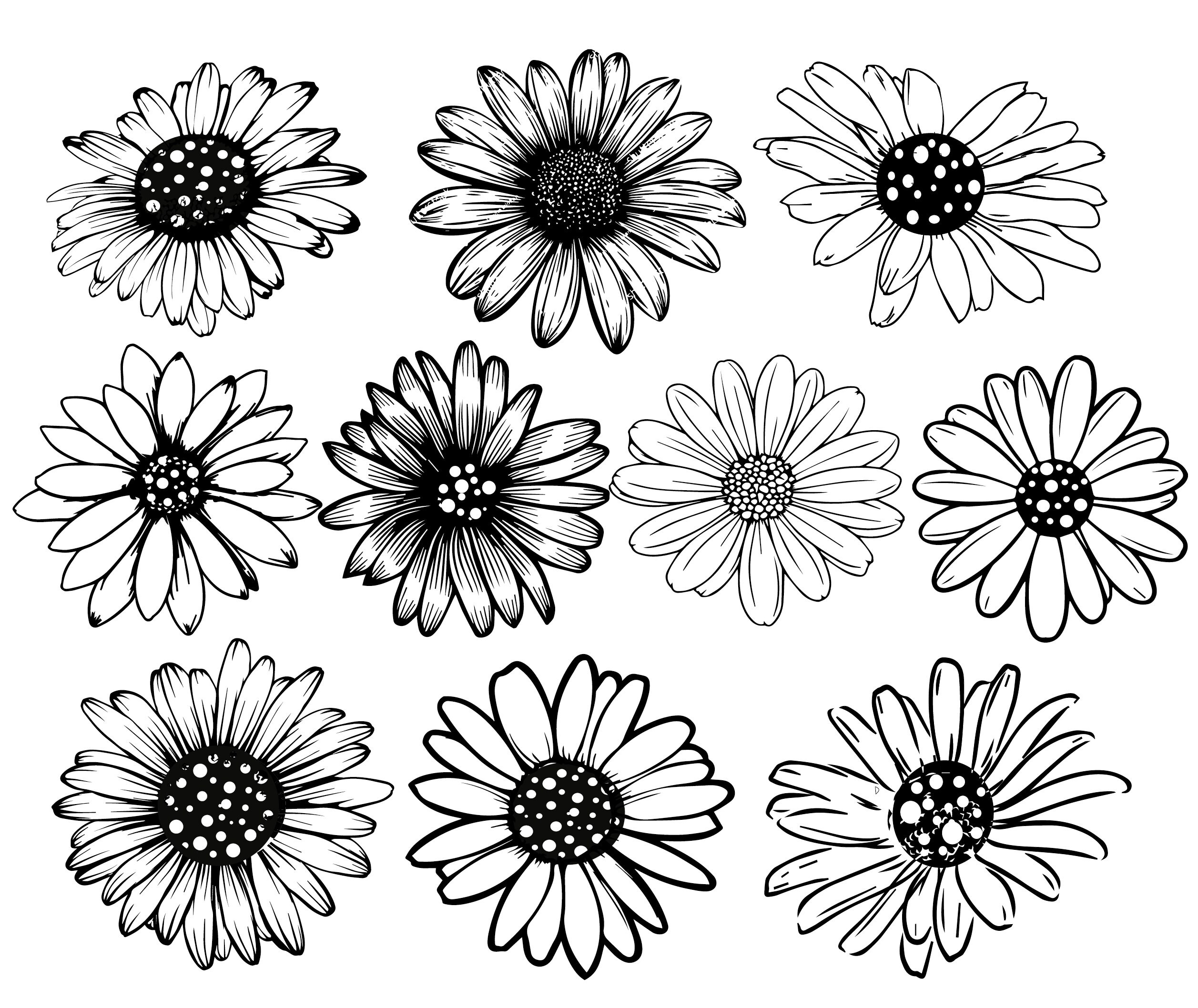 Daisy Svg Bundle, Daisy Stickers,flower Svg Files for Cricut, Sunflower ...