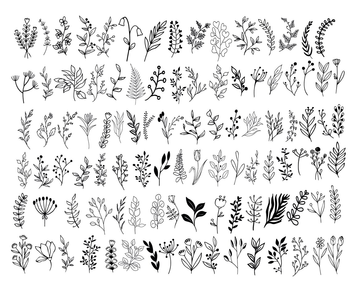 100 Botanical Svg Bundle | Floral Svg |flower Svg |botanical Clipart ...