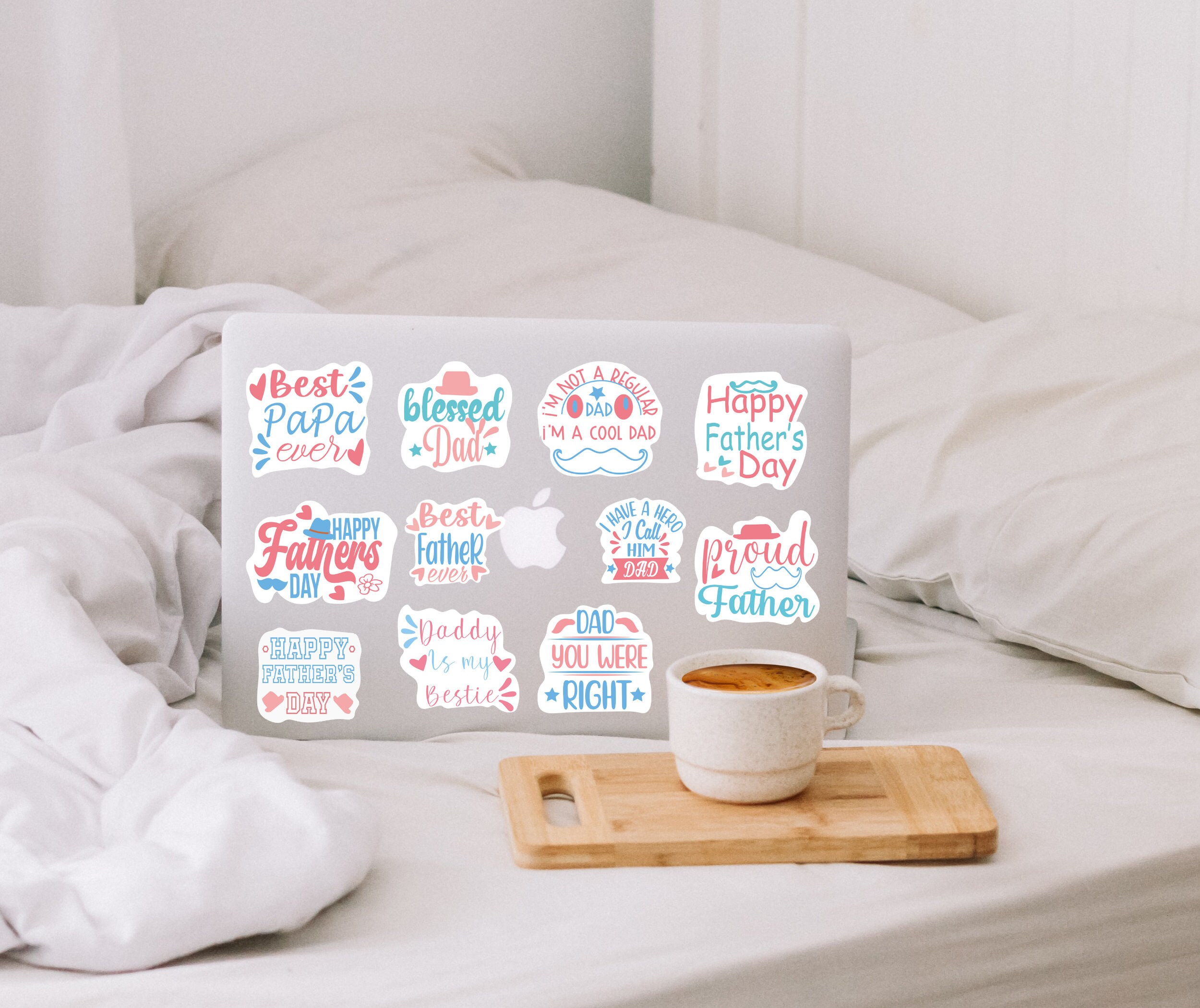 Father's Day Stickers SVG Bundle | Aesthetic Sticker| Fathers Day ...