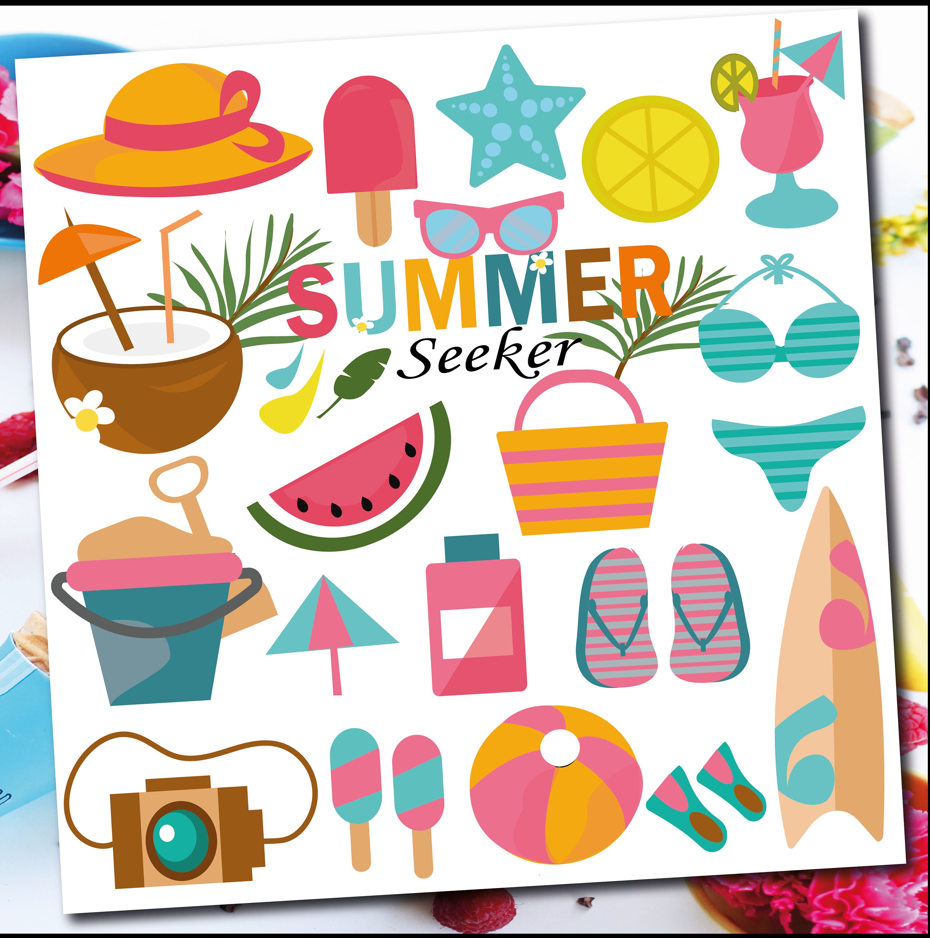 Summer Cliparts | Pool Party Clipart | Summer Season Cliparts | Summer ...