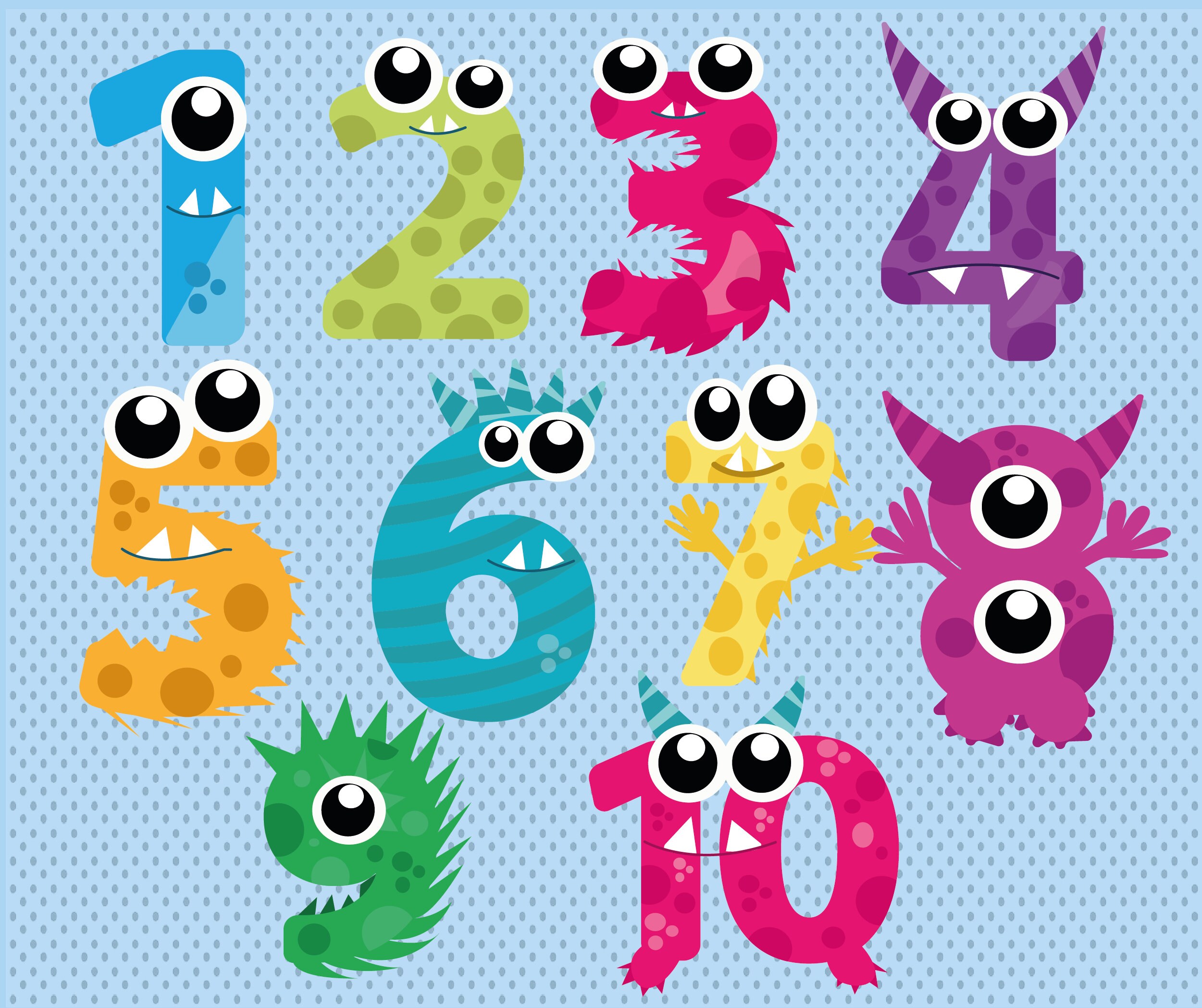 Monster Alphabet Clipart,monster Numbers Clipart,monster Letters ...