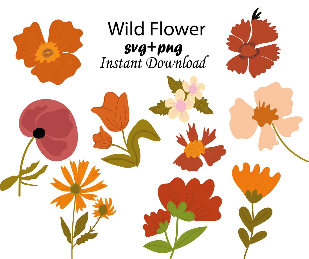 Wildflowers Svg, Wild Flower Svg, Floral Svg, Spring Clipart ...