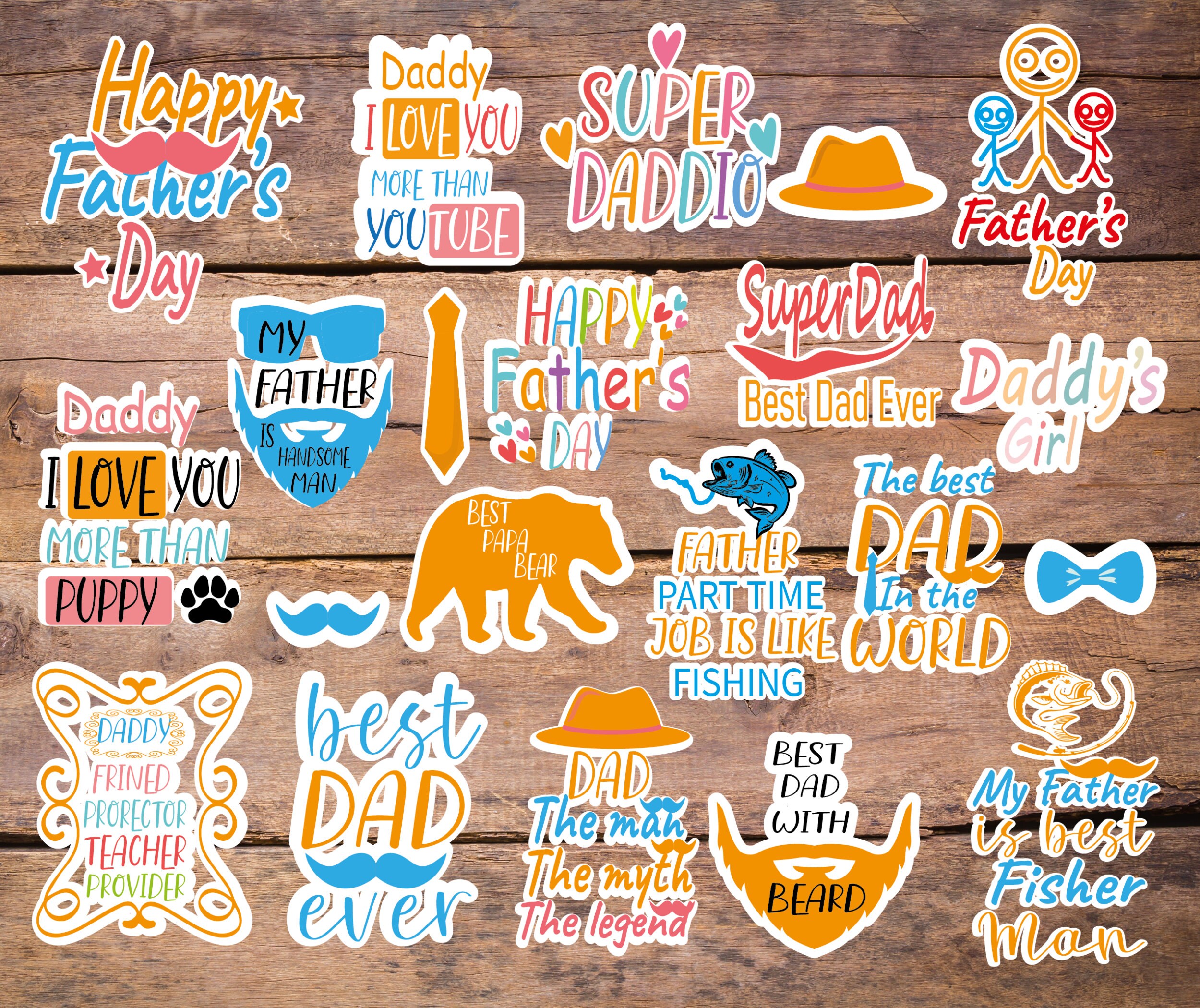 Father's Day SVG STICKERS, Bundle, Dad Svg,daddy, Best Dad,whiskey ...