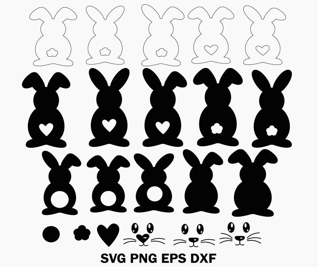 Easter Bunny Shape Svg,easter Bundle,rabbit Dxf,bunny Shape Svg,outline ...
