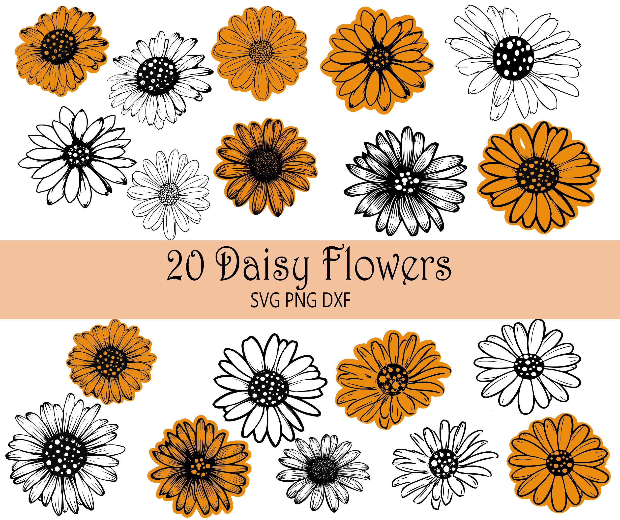 Daisy Svg Bundle, Daisy Stickers,flower Svg Files for Cricut, Sunflower ...