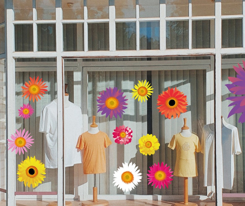 Spring Flower Window Stickers Svg Floral Printable Stickers - Etsy