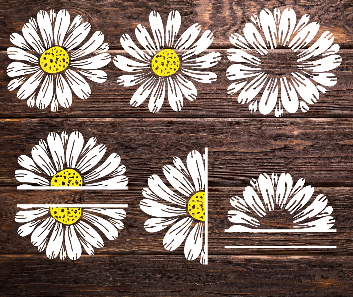 Daisy Svg, Daisy Split Svg,daisy Png, Simple Daisy Svg, Daisy Monogram ...