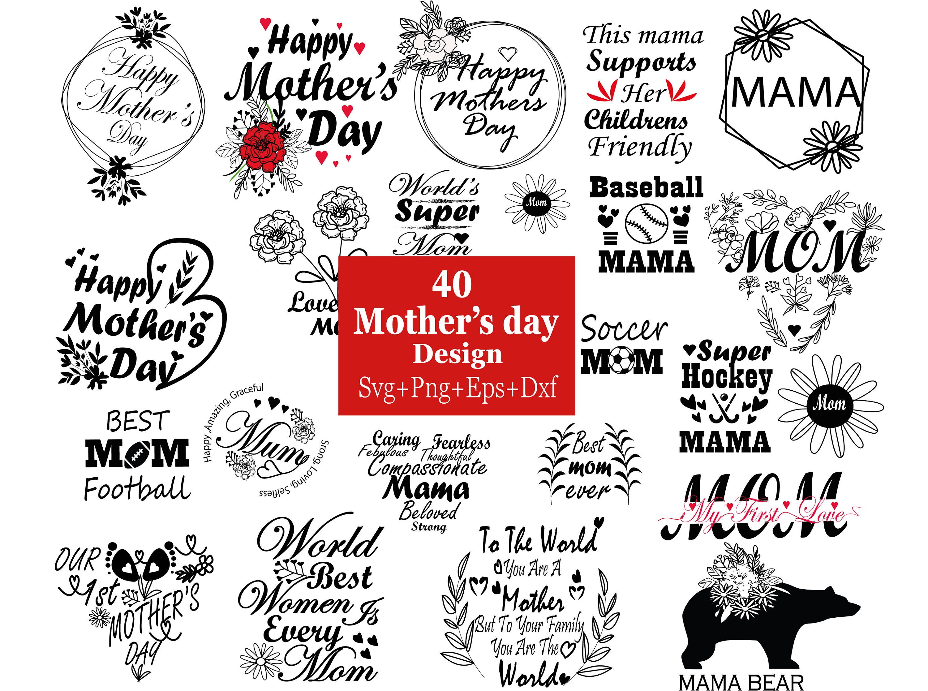Mothers Day Svg Bundle Mom Life Svg Mothers Day T Blessed Mama