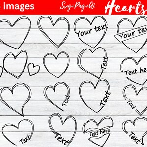 Doodle Heart Bundle Svg,heart SVG Bundle, Sketch, Hand Drawn Svg ...