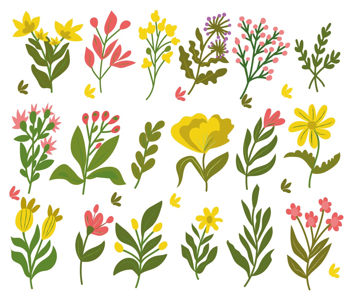 Flowery Branches Sticker Sheet ,flower Stickers, Summer Spring Journal ...