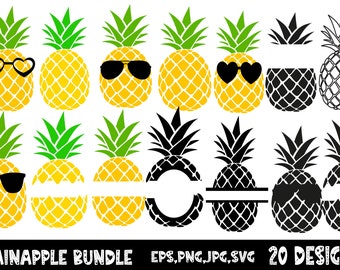 Pineapple Svg, Pineapple Svg Bundle Files, Pineapple Monogram Frame, Pineapple Clip Art ...
