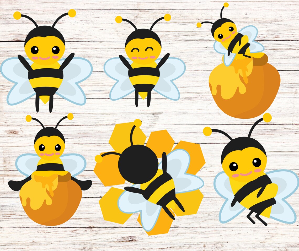 Bees Clipart Set,clip Art Set of Bees,spring Clipart Honey, Beehive ...