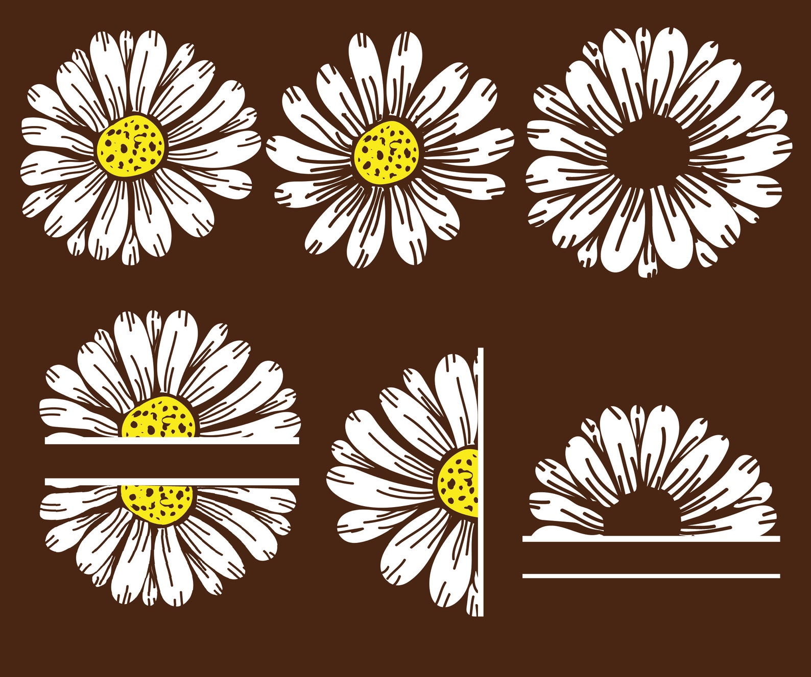 Daisy Svg, Daisy Split Svg,daisy Png, Simple Daisy Svg, Daisy Monogram ...