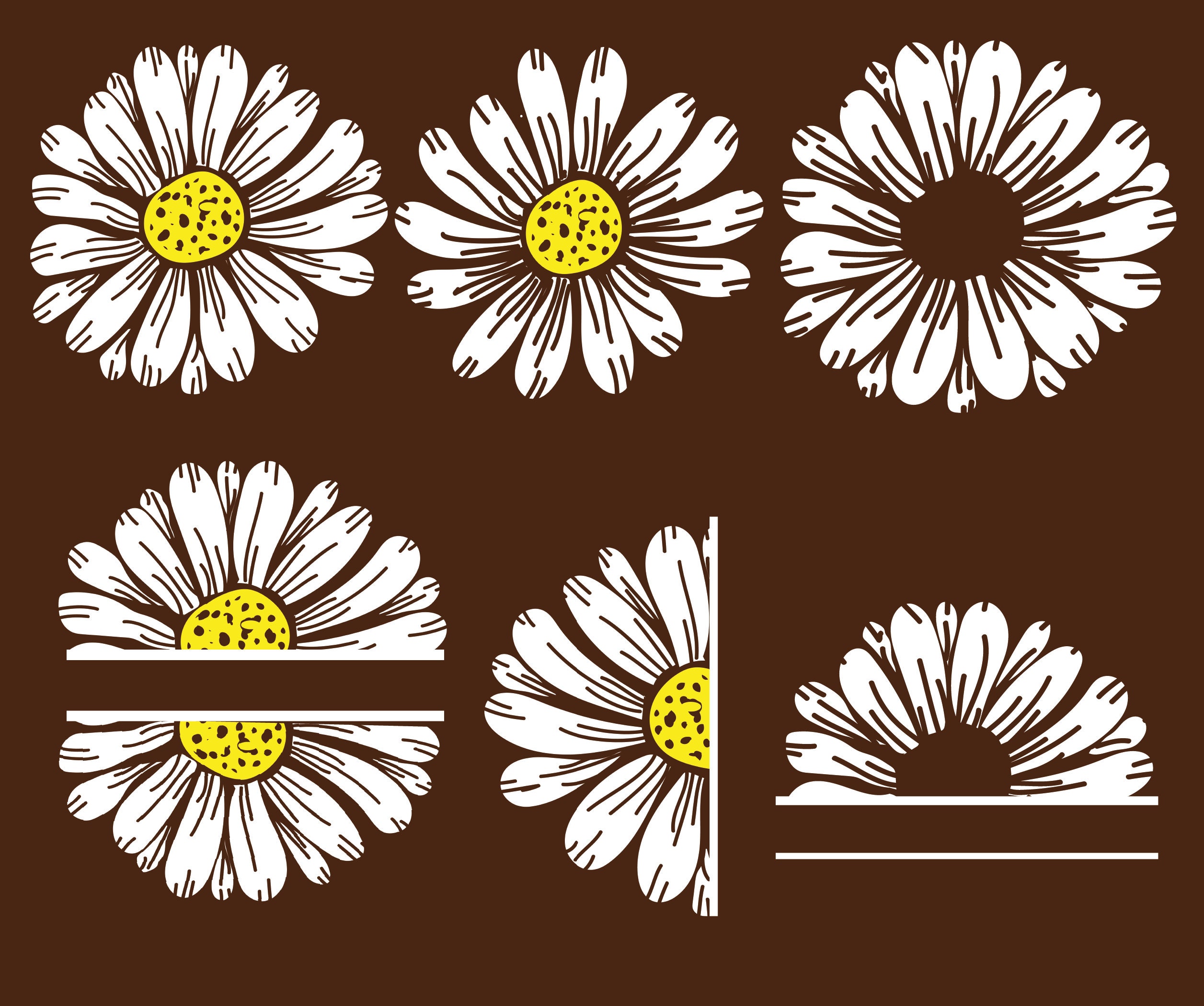 Daisy Svg, Daisy Split Svg,daisy Png, Simple Daisy Svg, Daisy Monogram ...