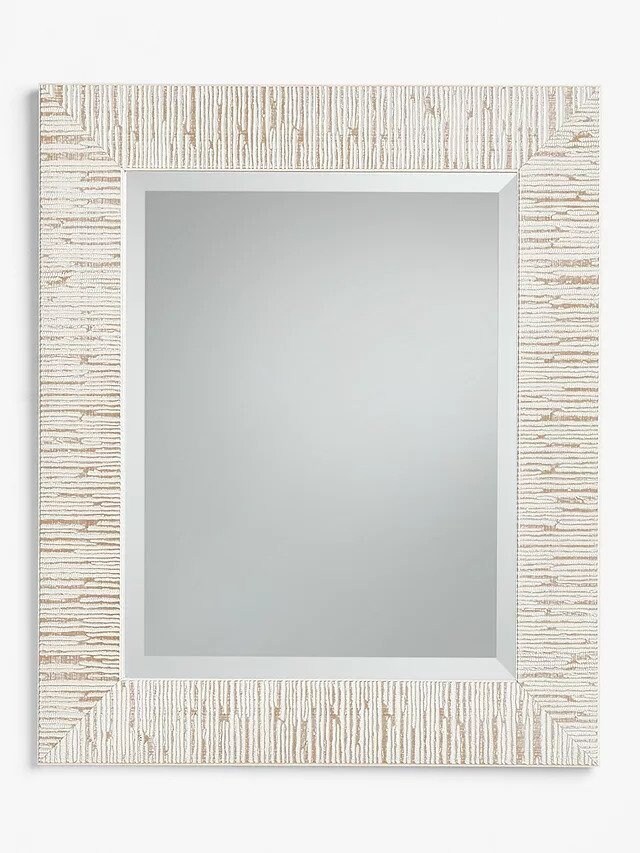 Balanca Modern Rectangle Design Wall Mirror Wood Sand Ivory - Etsy