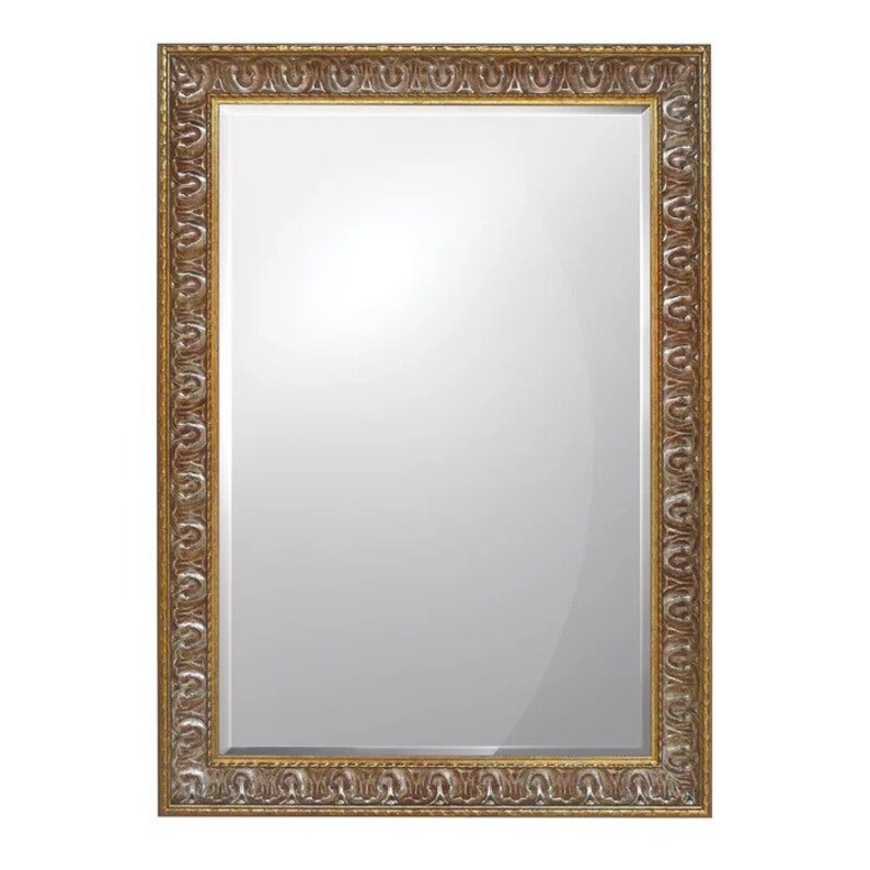 Antique Swept Design Wall Mirror Wood Gold Ornate Style Frame Glass ...