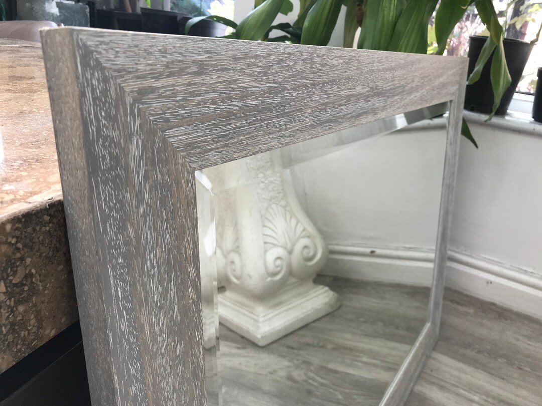 Modern Design Whitewash Marina Distressed Natural Oak Wall Mirror Free ...