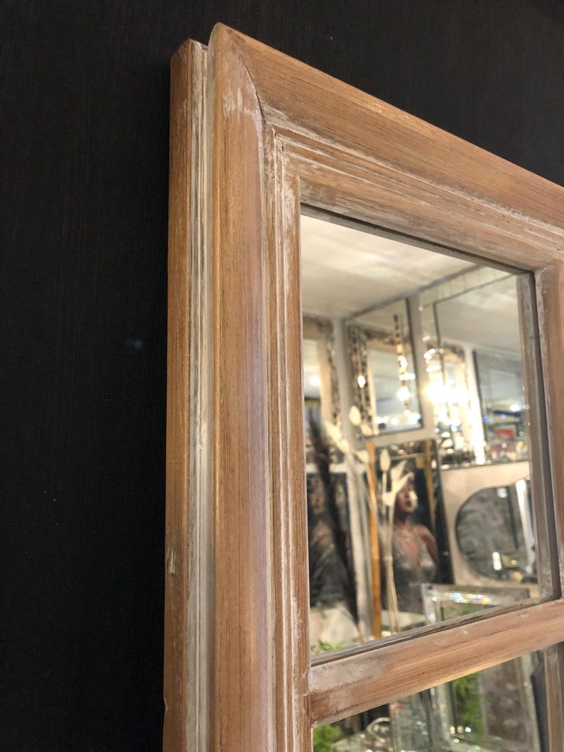 Modern Rectangle Design Wall Mirror Window Design Wood Shabby Chic ...