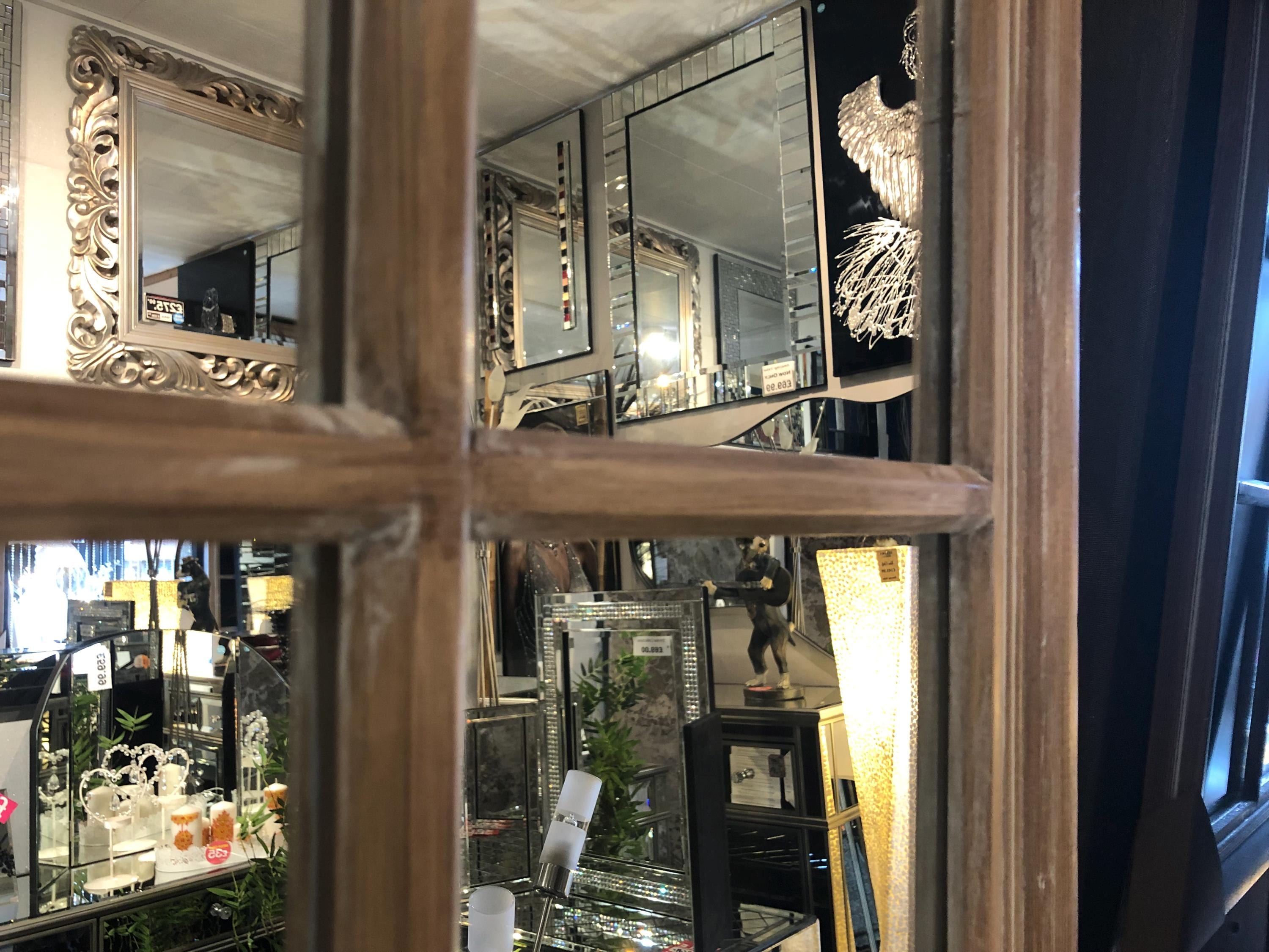 Modern Rectangle Design Wall Mirror Window Design Wood Shabby Chic ...