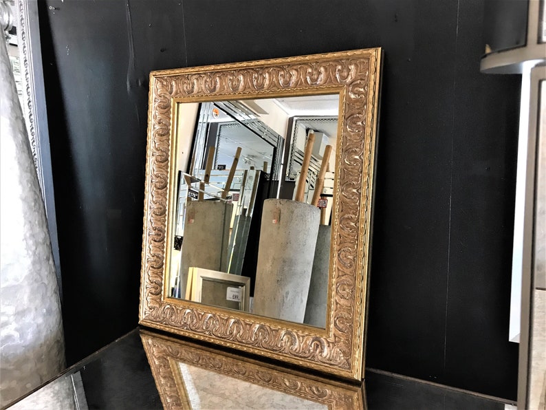 Antique Swept Design Wall Mirror Wood Gold Ornate Style Frame Glass ...