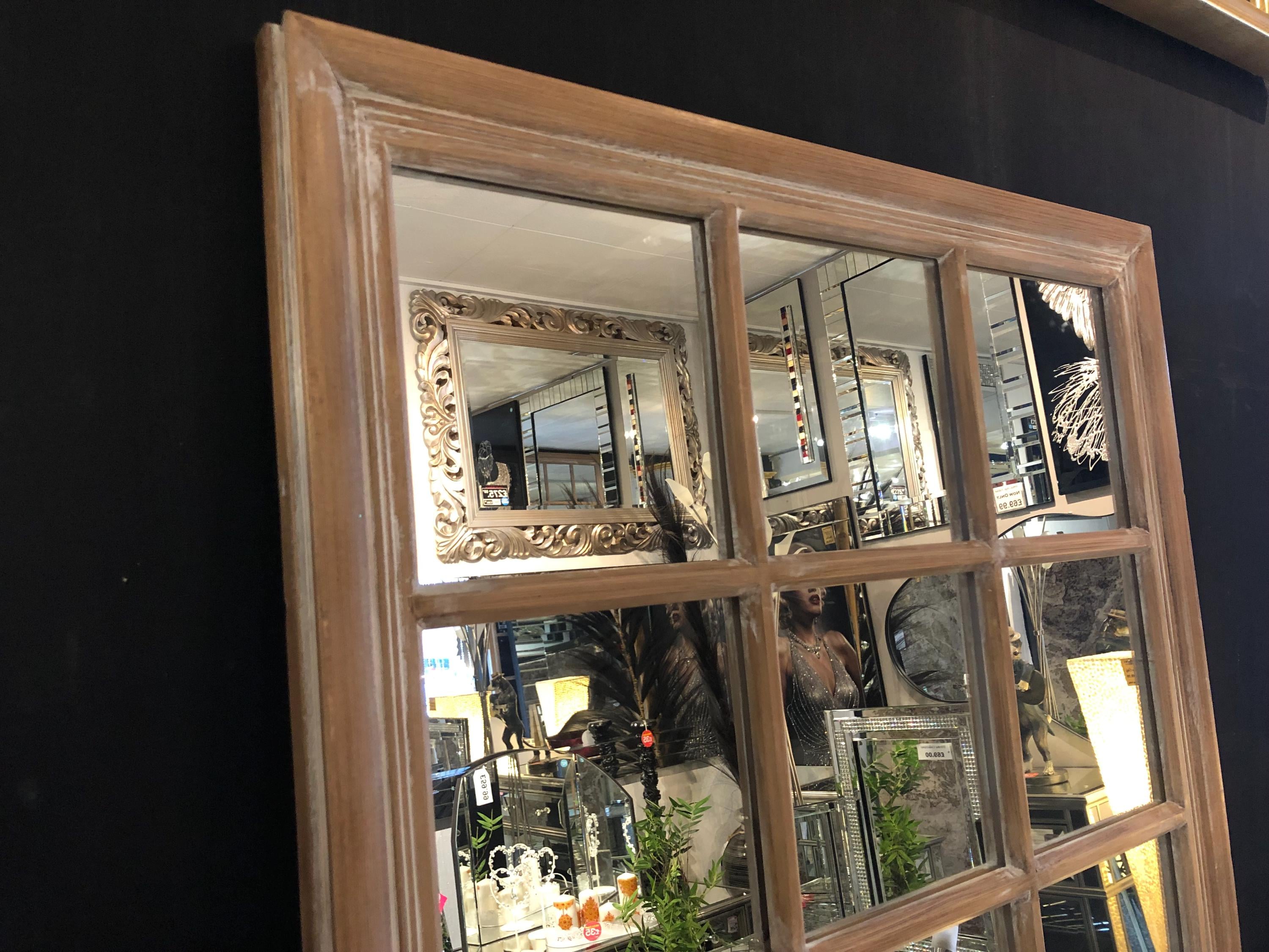 Modern Rectangle Design Wall Mirror Window Design Wood Shabby Chic ...