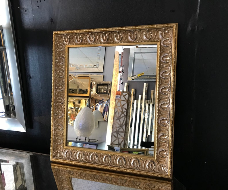 Antique Swept Design Wall Mirror Wood Gold Ornate Style Frame Glass ...