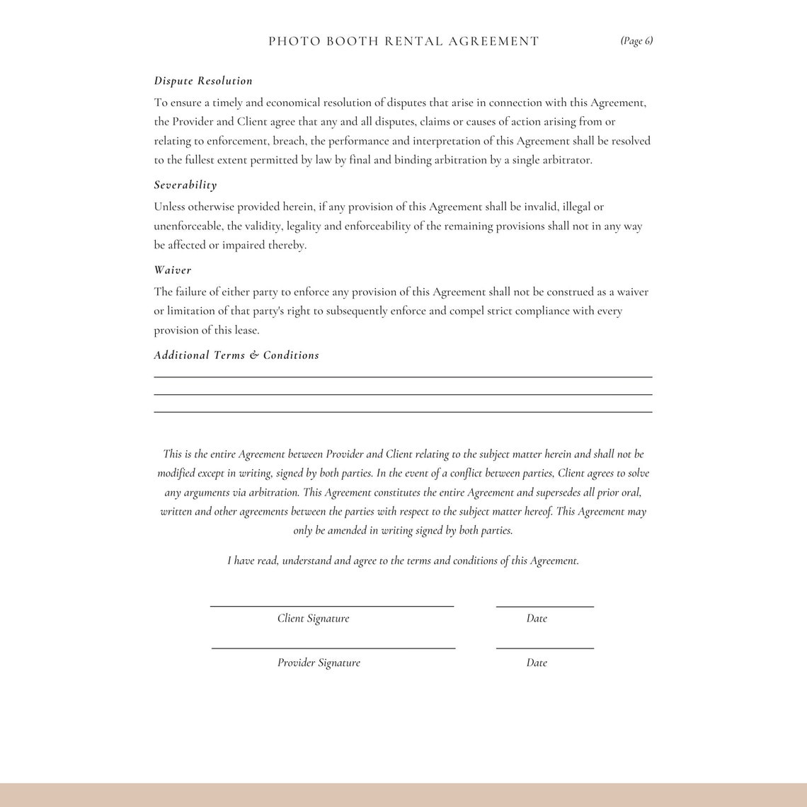 Photo Booth Contract, Photo Booth Template, 360, Photo Booth Rental ...