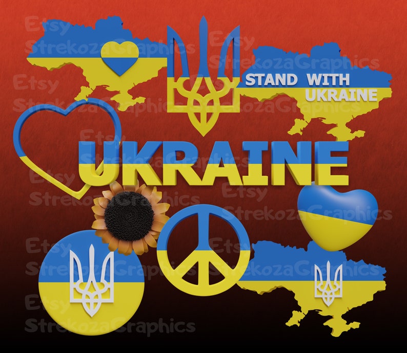 Transparent PNG. Set of Ukraine Symbols. - Etsy