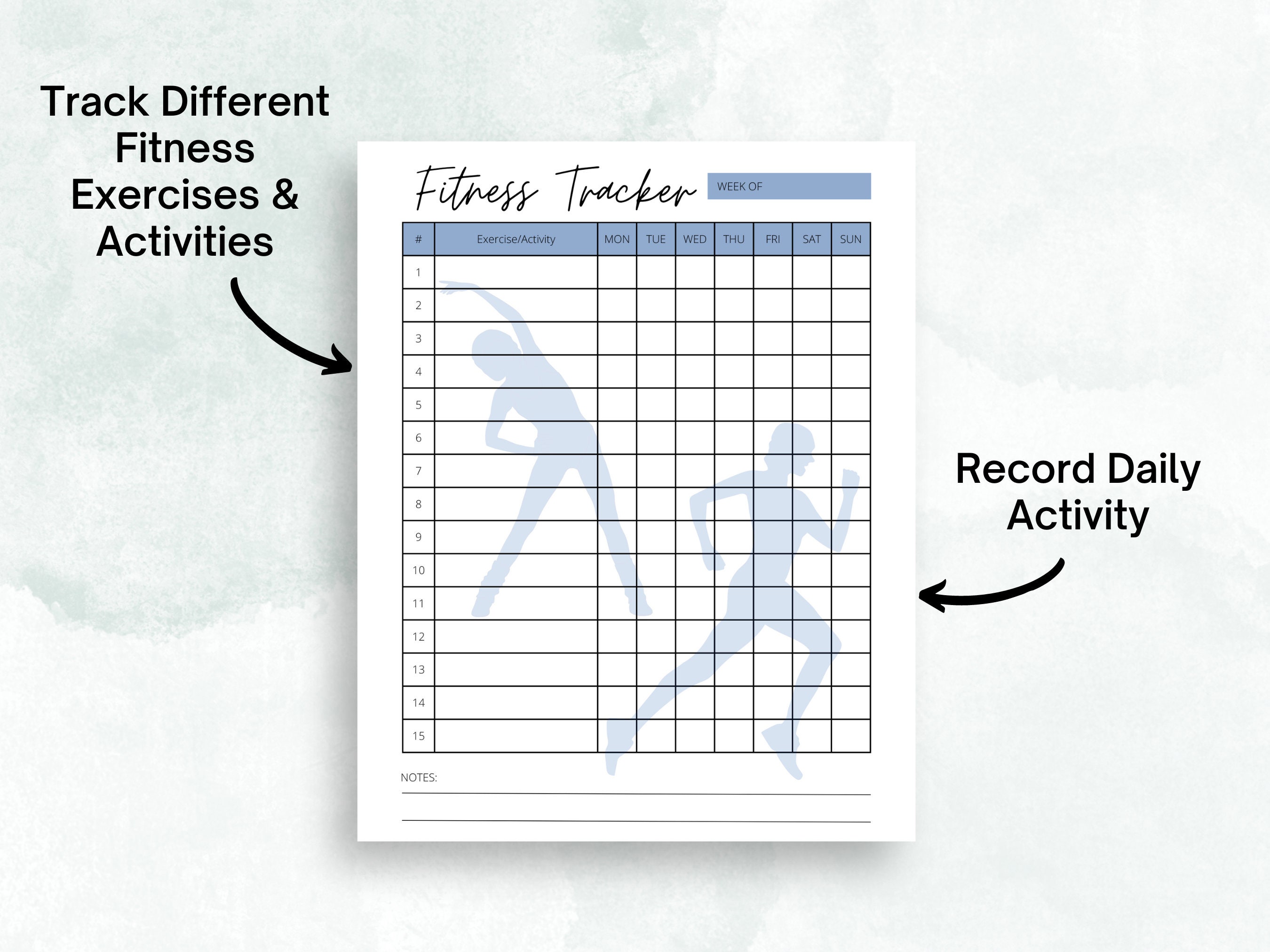 Printable Fitness Tracker - Etsy
